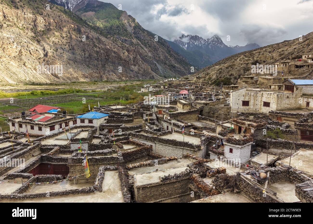 Sunny scenery of the amazing Marpha village in Nepal Stock Photo - Alamy