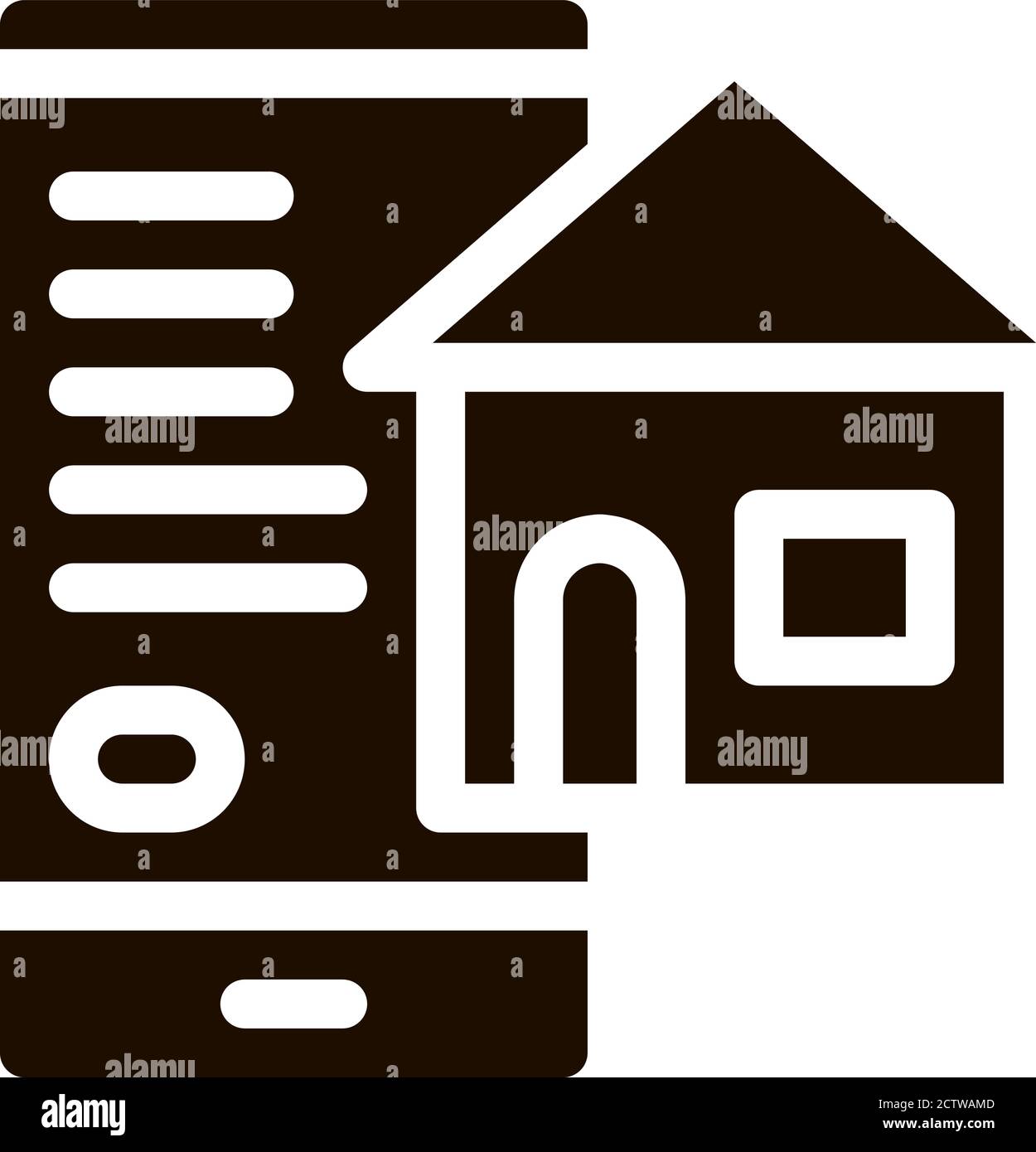 Smartphone Application Search Estate glyph icon Stock Vector Image ...