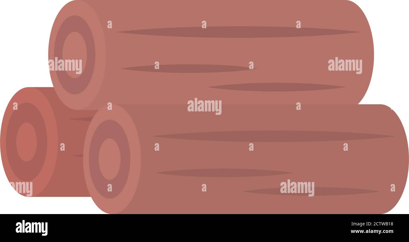 gardening, pillars of wood trunk of a tree flat icon style vector ...