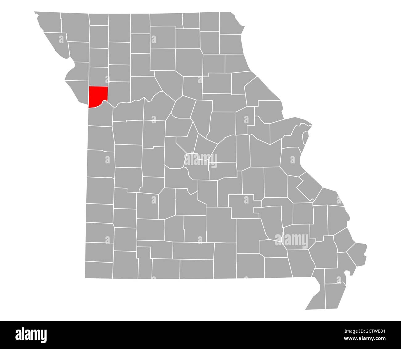 Map of Clay in Missouri Stock Photo - Alamy