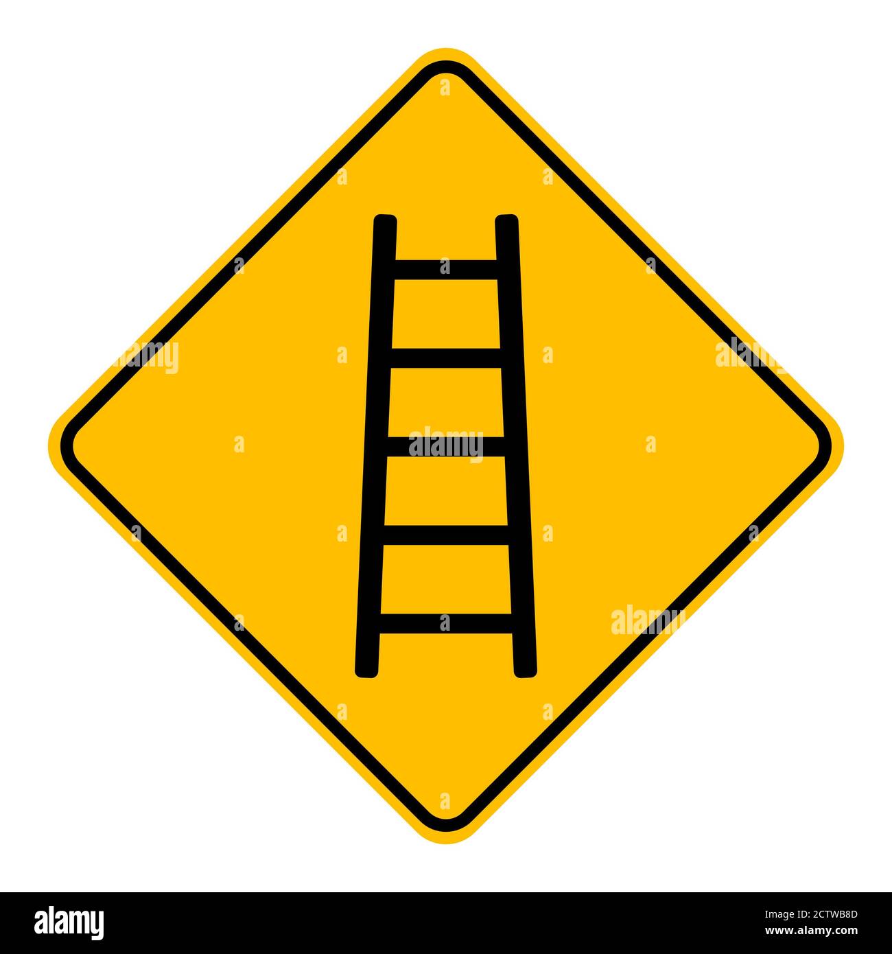 Ladder and road sign Stock Photo - Alamy