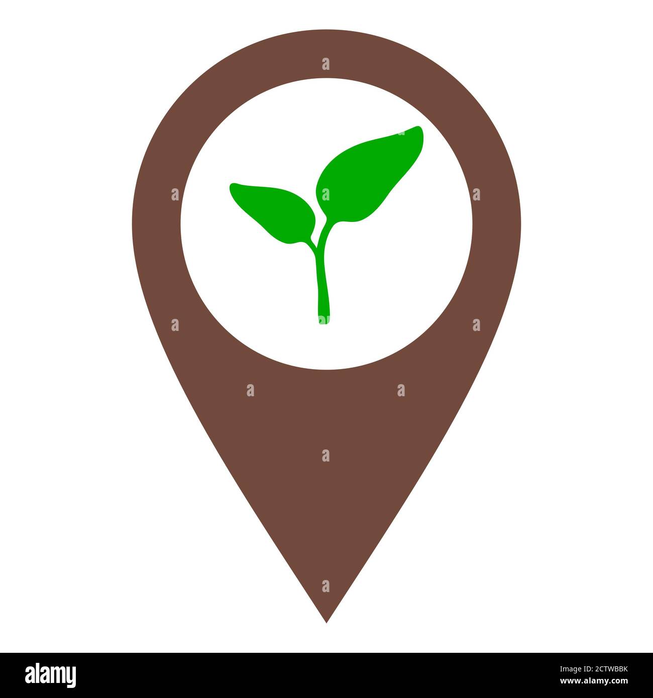 Plant and location pin Stock Photo - Alamy