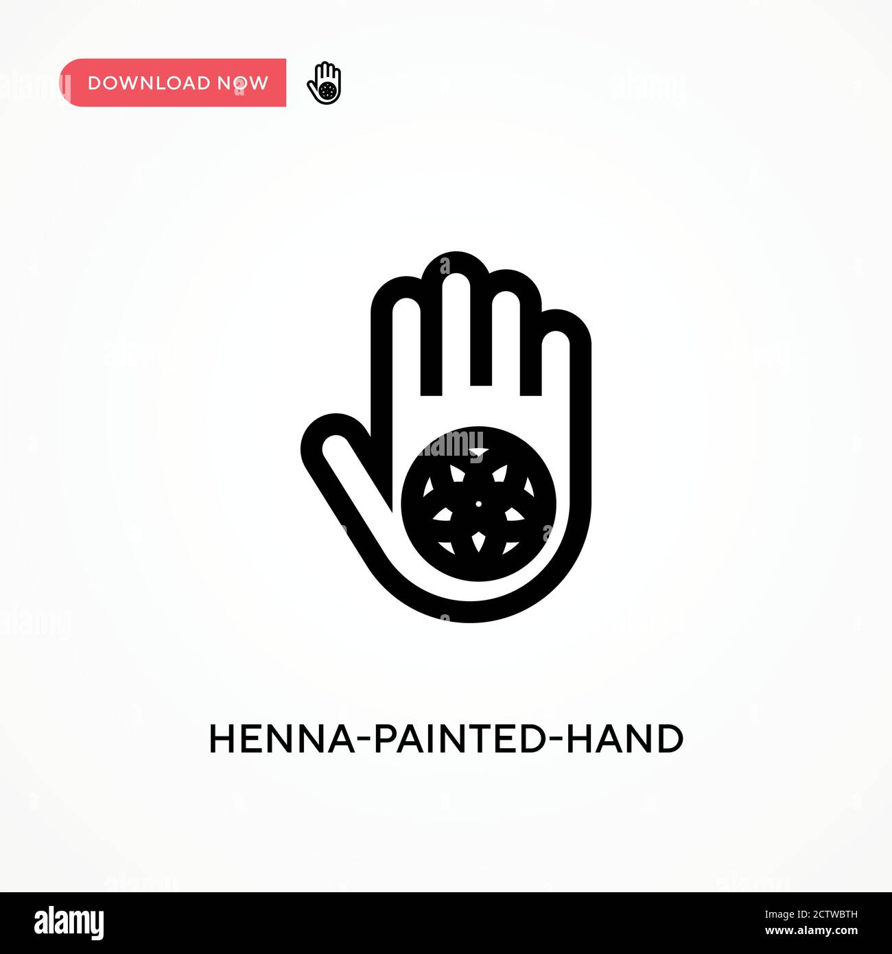 Henna-painted-hand vector icon. . Modern, simple flat vector ...