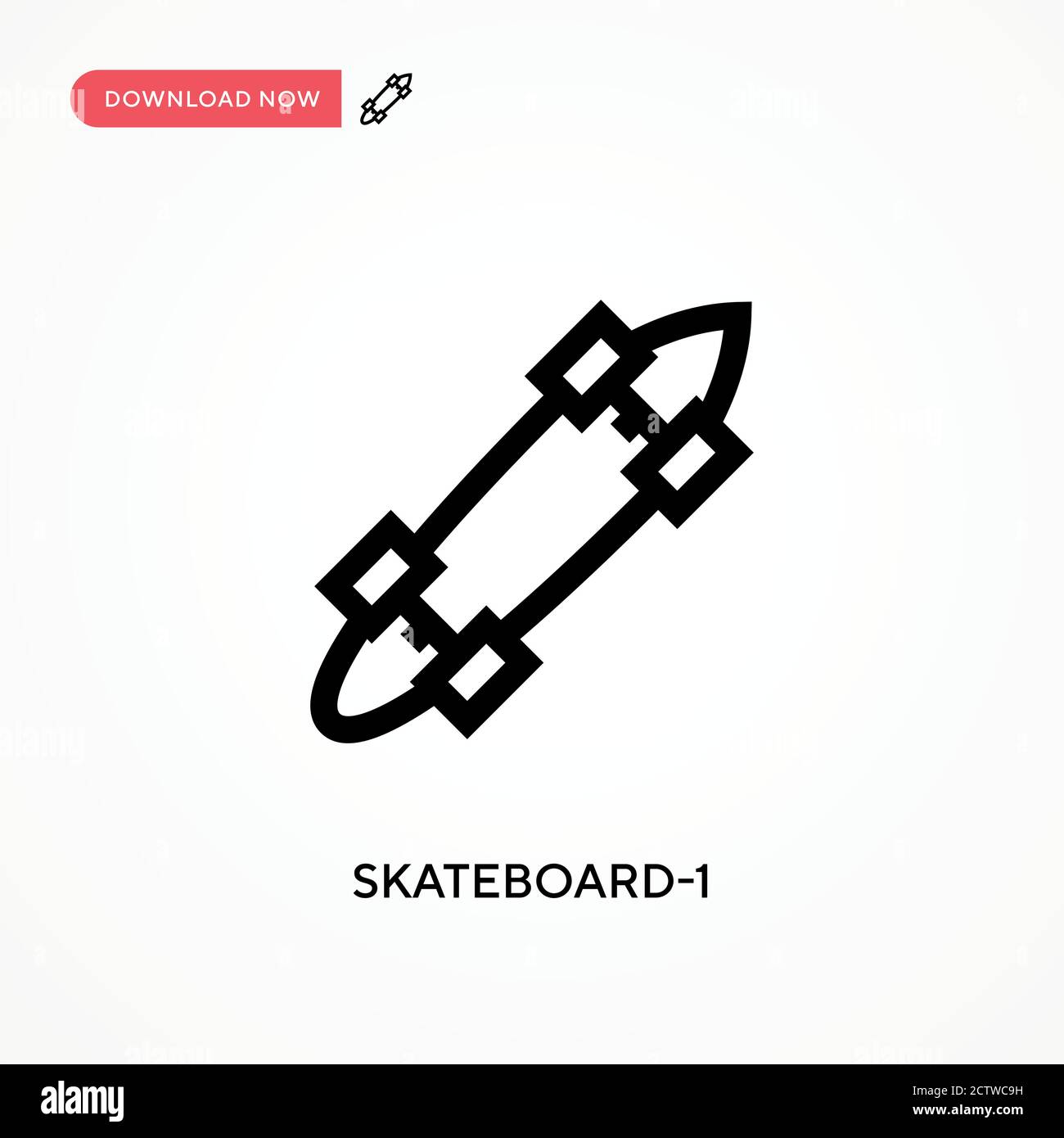 Skateboard-1 vector icon. . Modern, simple flat vector illustration for ...