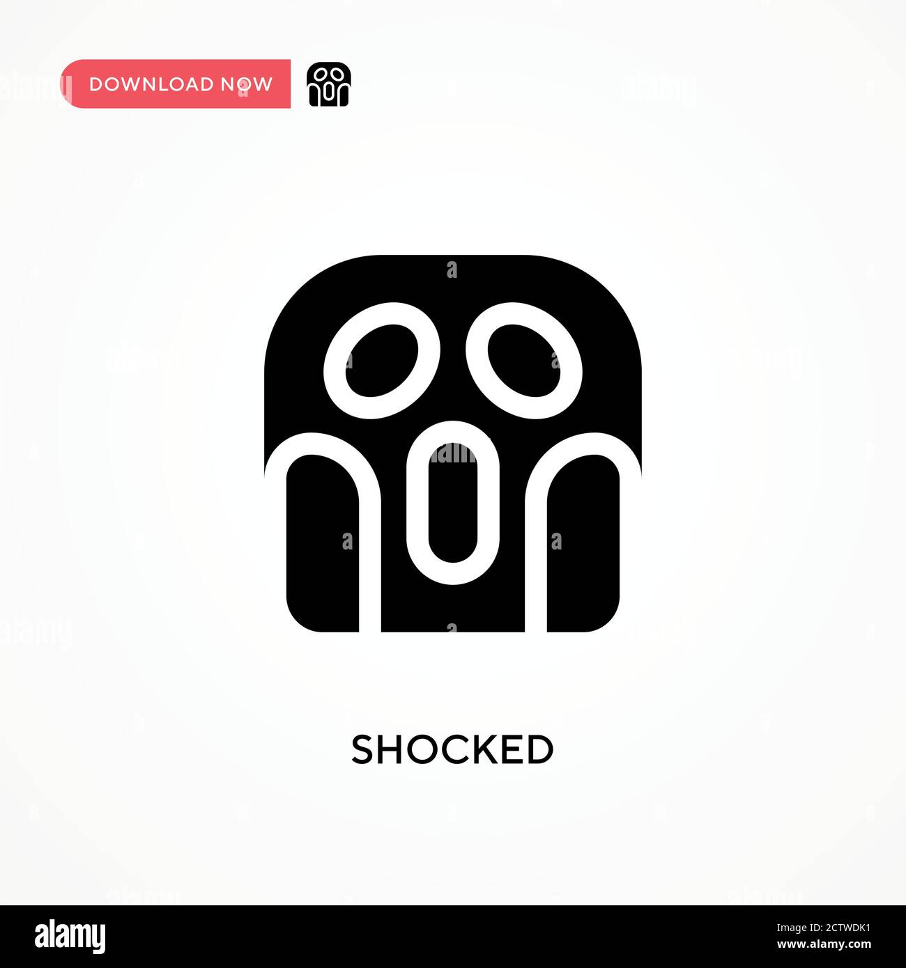 Shocked vector icon. . Modern, simple flat vector illustration for web ...
