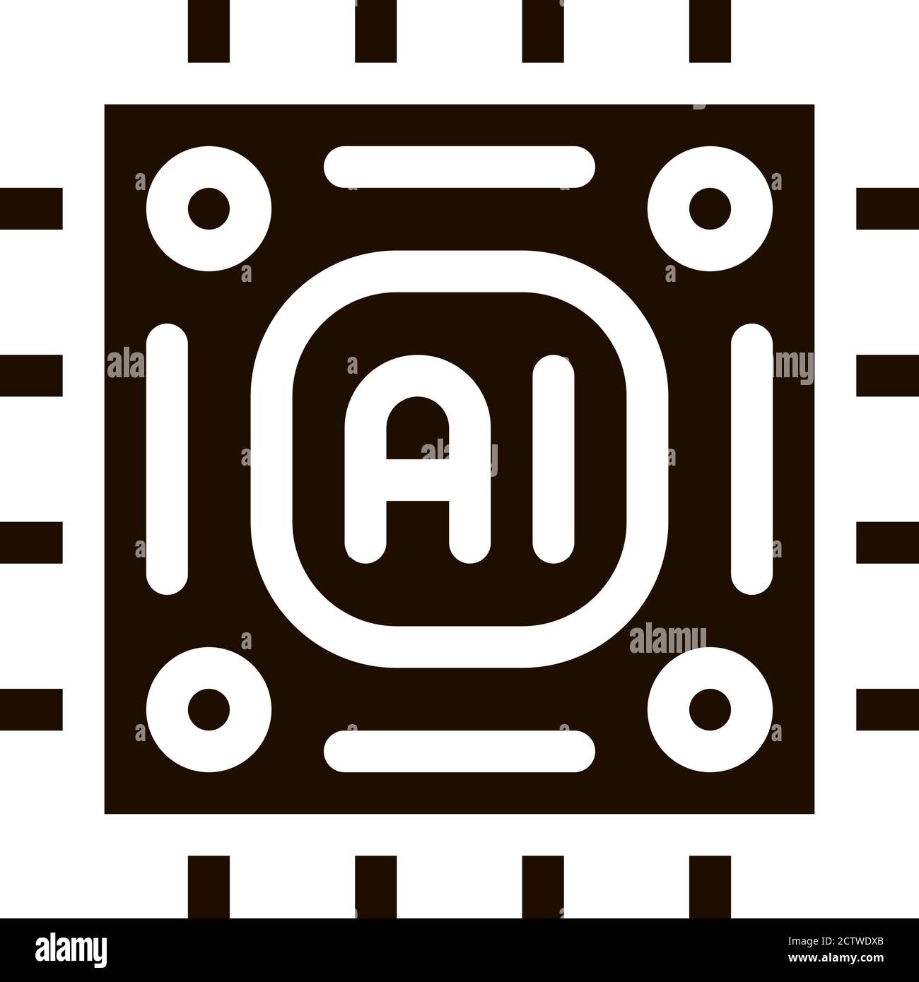 Artificial Intelligence Microchip Vector Sign Icon Stock Vector Image ...