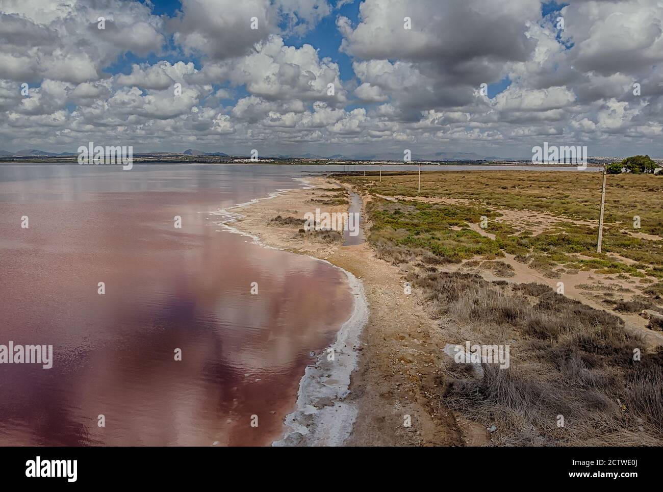 Beautiful aerial photo of Salt Lake of Torrevieja during sunny day ...