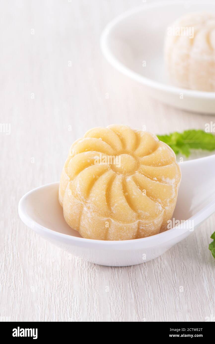 Colorful snow skin moon cake, sweet snowy mooncake, traditional savory ...