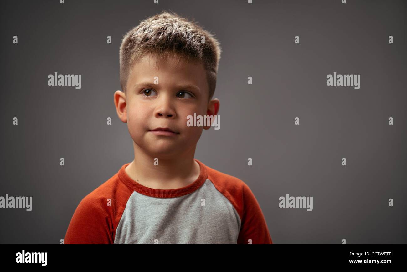 Boy face excited studio hi-res stock photography and images - Alamy