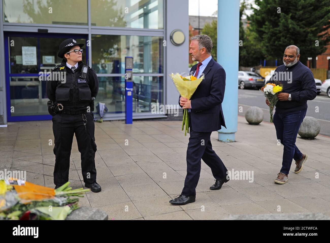 Steve Reed, Labour MP for Croydon North, leaves flowers outside Croydon ...
