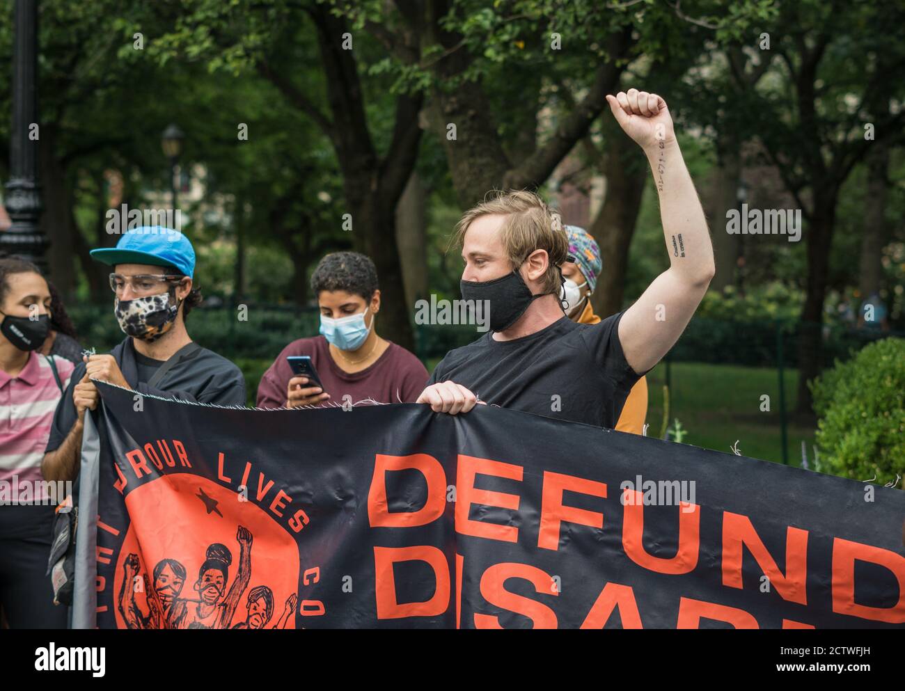 NYC Democratic Socialist of America protest NYC Councilman Cory Johnson ...