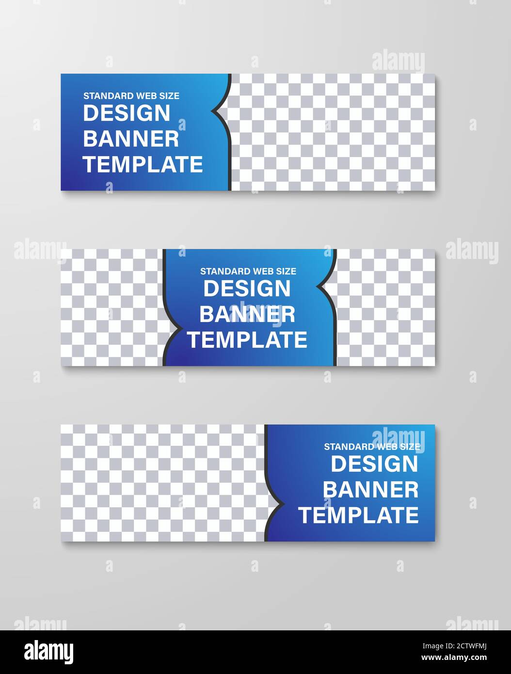 Design of horizontal web banners with place for photo and text with ...