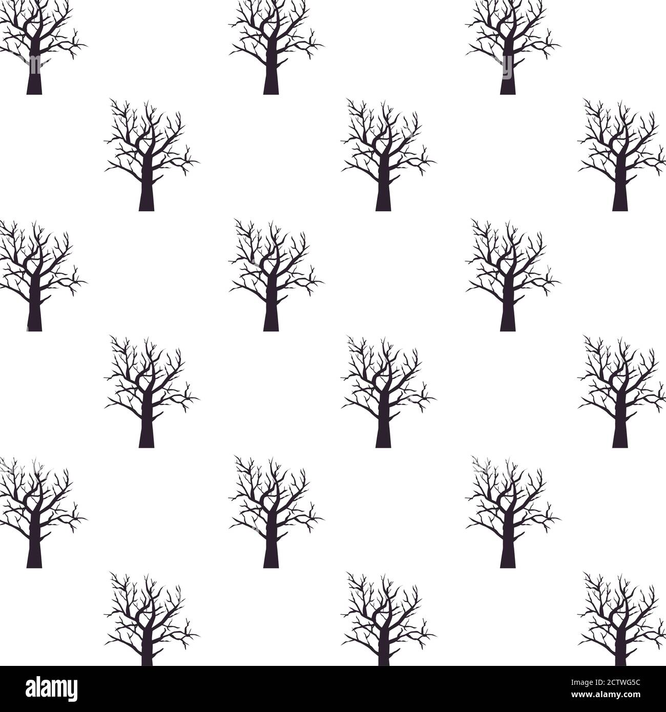 halloween dry trees pattern background vector illustration design Stock ...