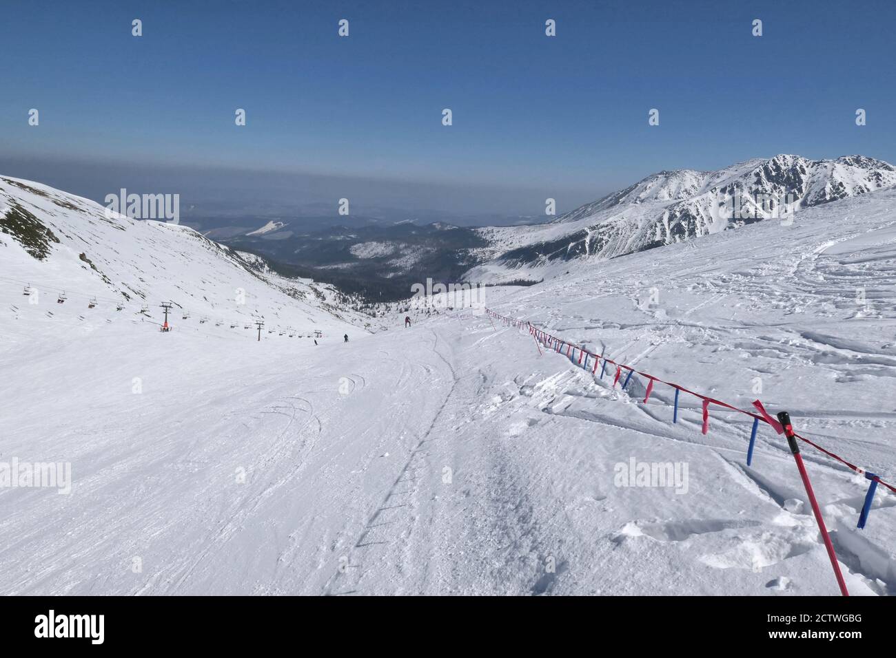 Black run from Kasprowy Wierch. Ski slope in Tatra Mountains, Poland ...