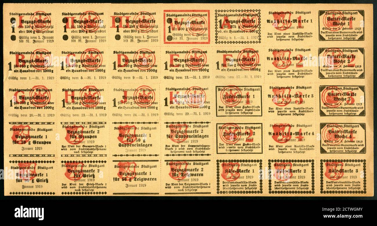 Food ration card for bread hi-res stock photography and images - Alamy