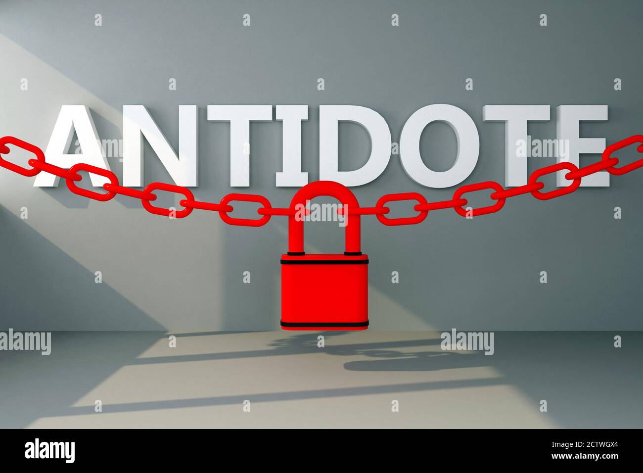 antidote concept locked up. 3d rendering Stock Photo - Alamy