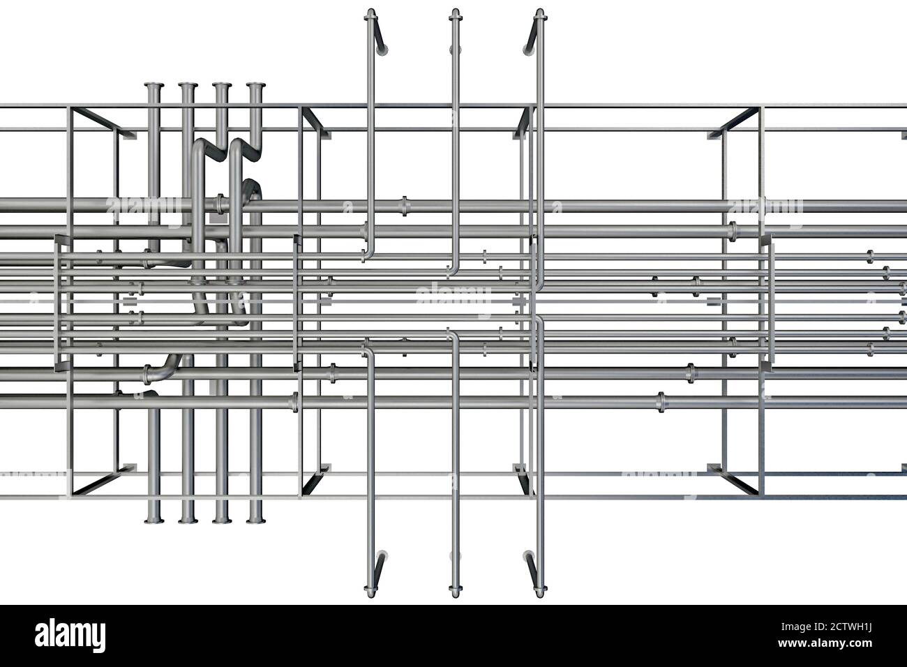 complex pipe lines background. 3d rendering Stock Photo - Alamy