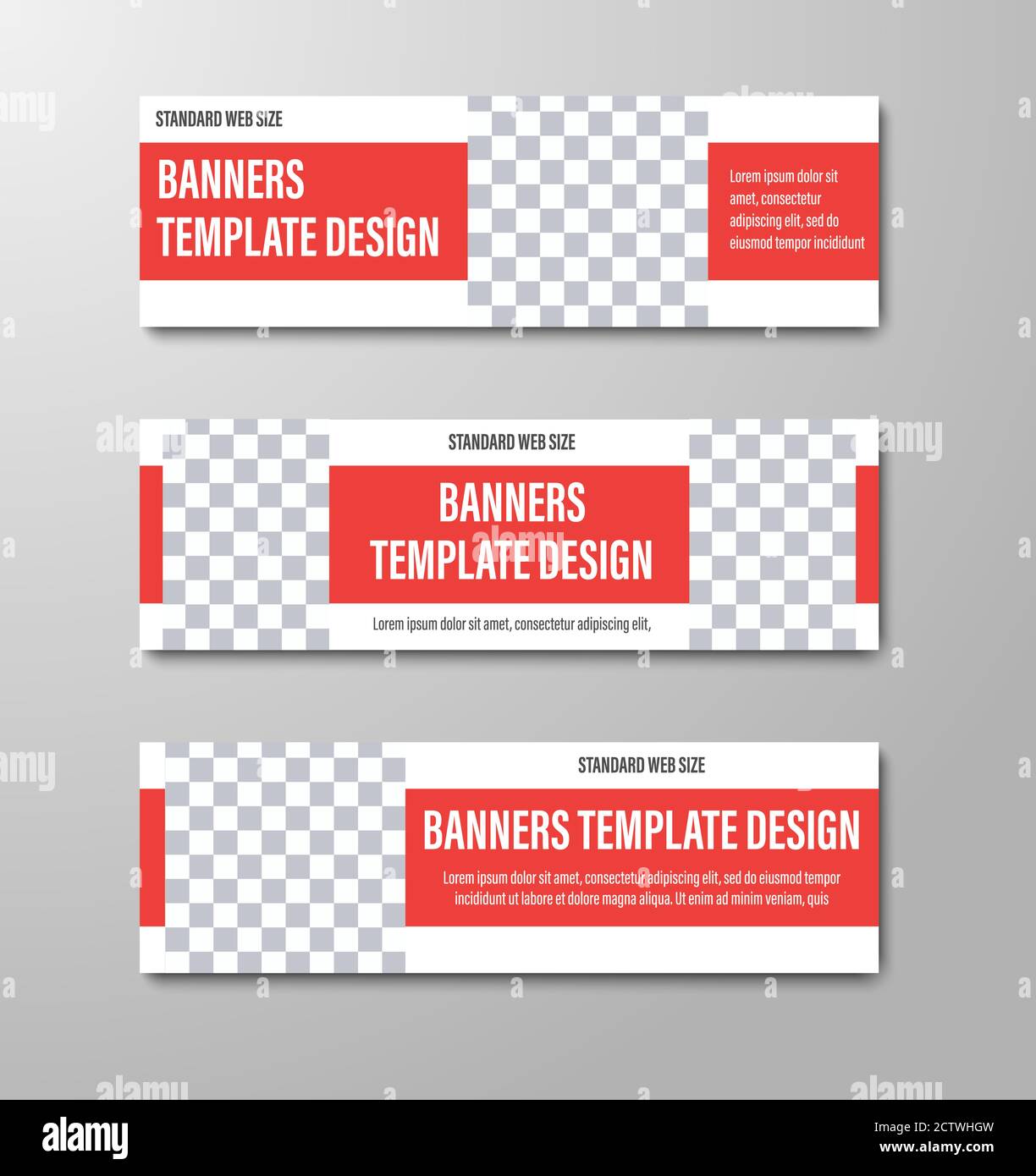 Templates web banners with a color rectangle and a place for the photo ...