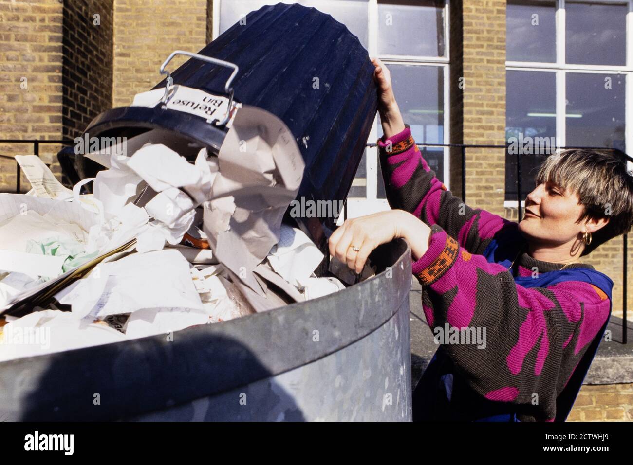 Contract claning staff in action at the end of the school day at ...