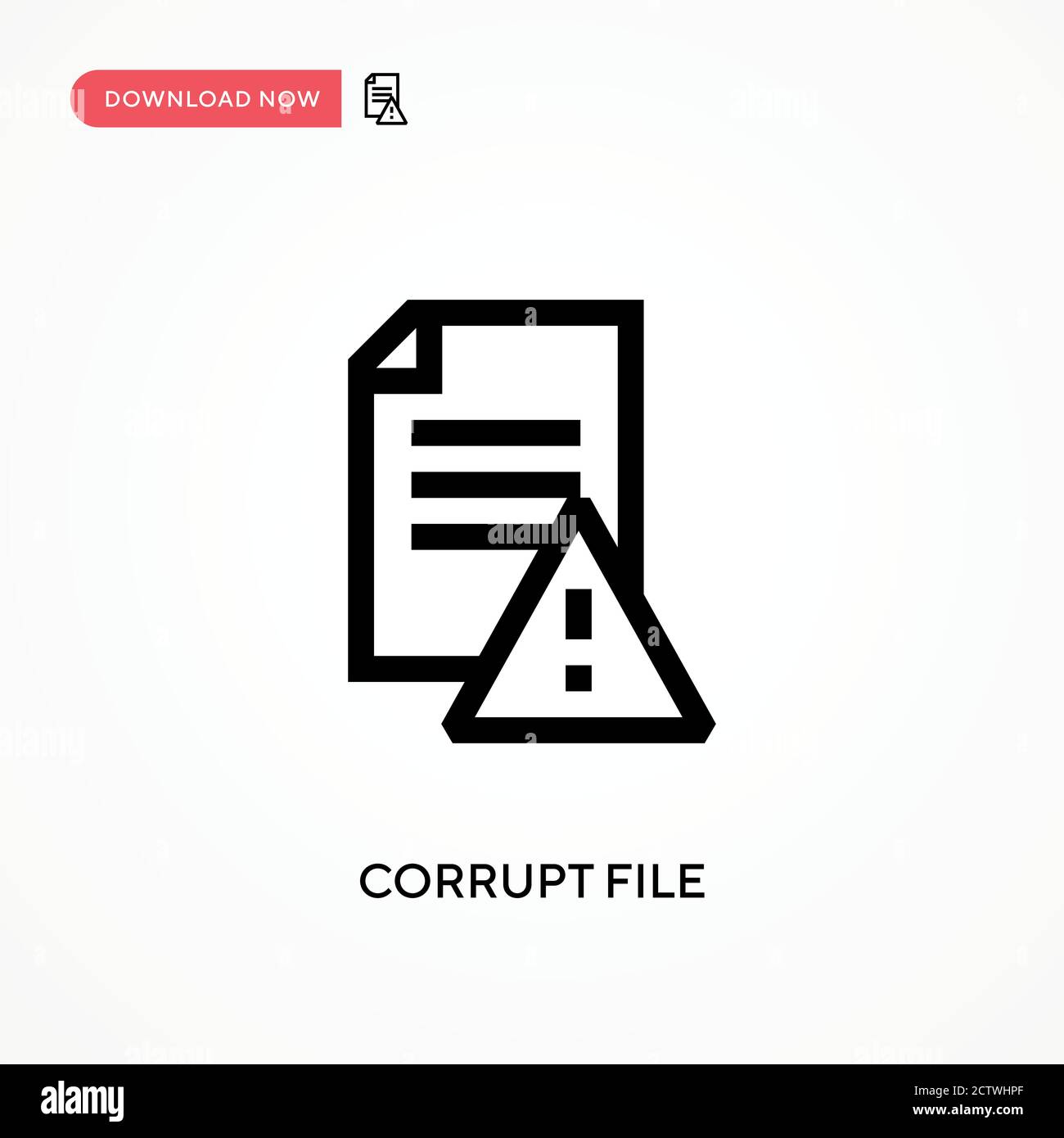 Corrupt file vector icon. . Modern, simple flat vector illustration for web site or mobile app ...