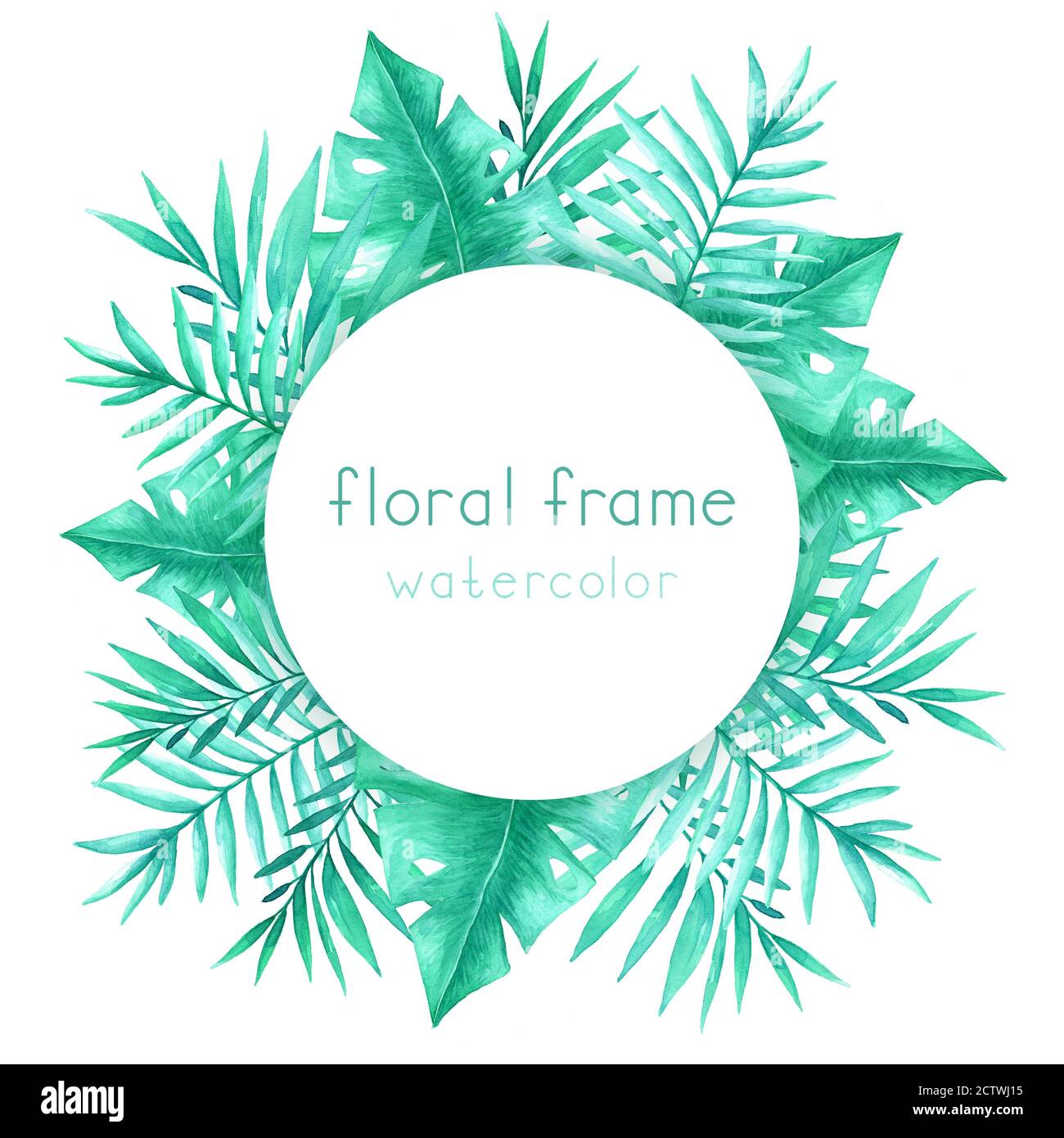 Tropical frame design hand Cut Out Stock Images & Pictures - Alamy