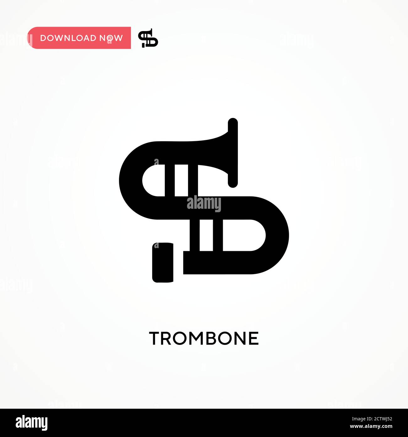 Trombone vector icon. . Modern, simple flat vector illustration for web ...