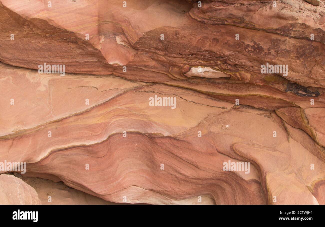 Natural texture of red rocks. Colored canyon, Egypt, desert, the Sinai ...