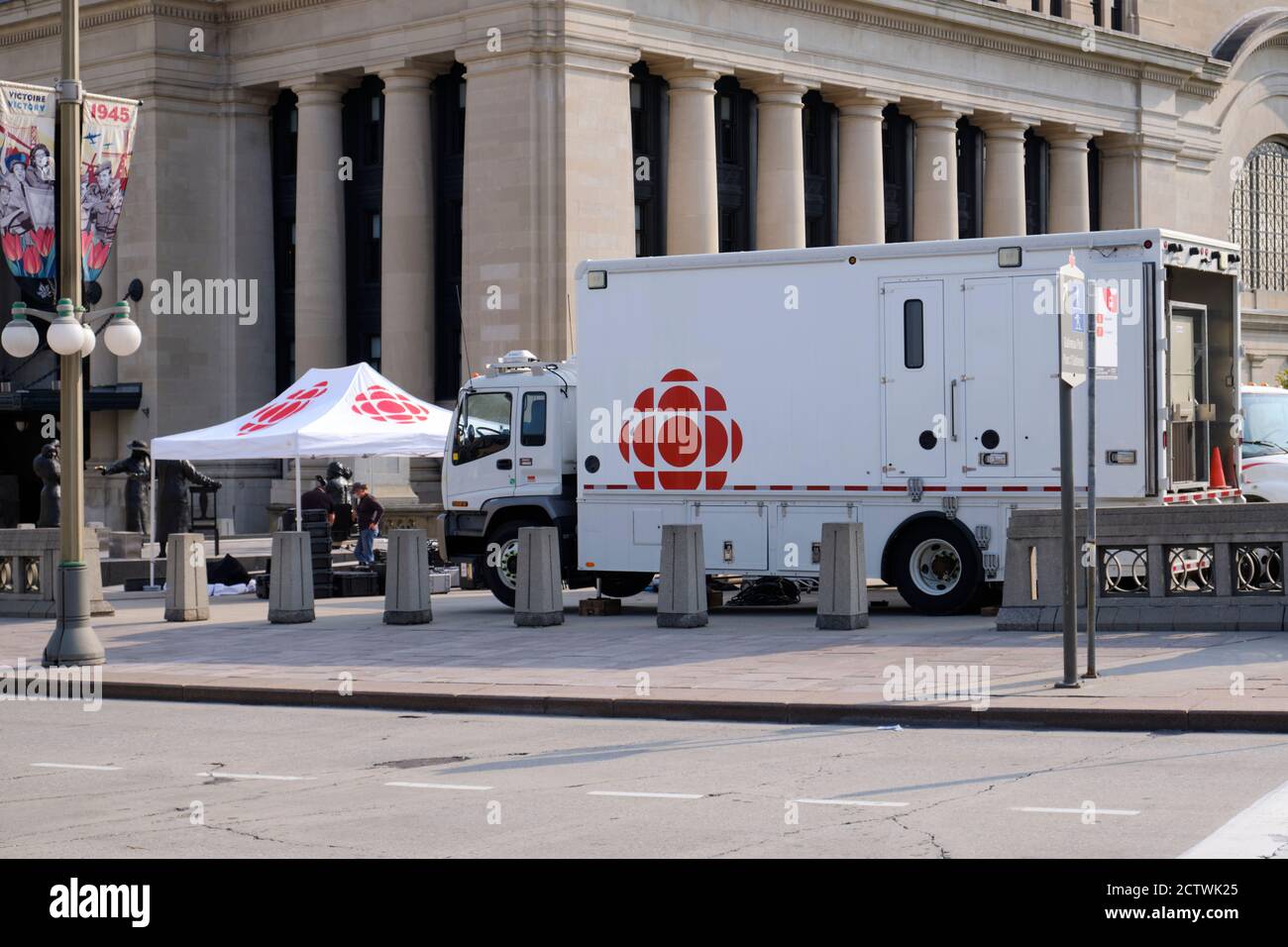 Ottawa, Canada. September 22, 2020. CBC, SRC television crew truck ...
