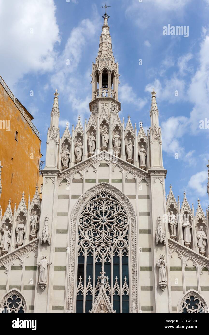 ROME, ITALY - 2014 AUGUST 19. Exterior view of Chiesa del Sacro Cuore ...