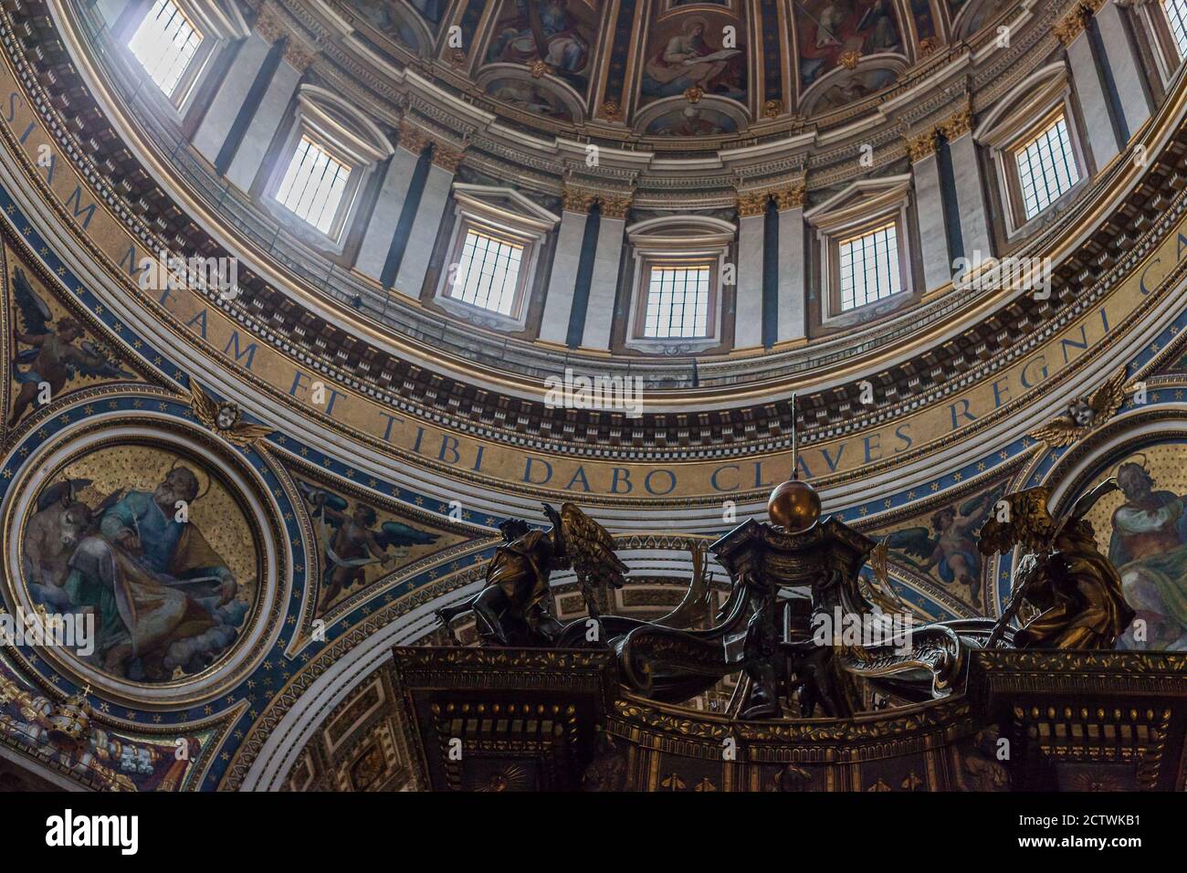 ROME, ITALY - 2014 AUGUST 19. St. Peter's Basilica Dome Inside view in ...