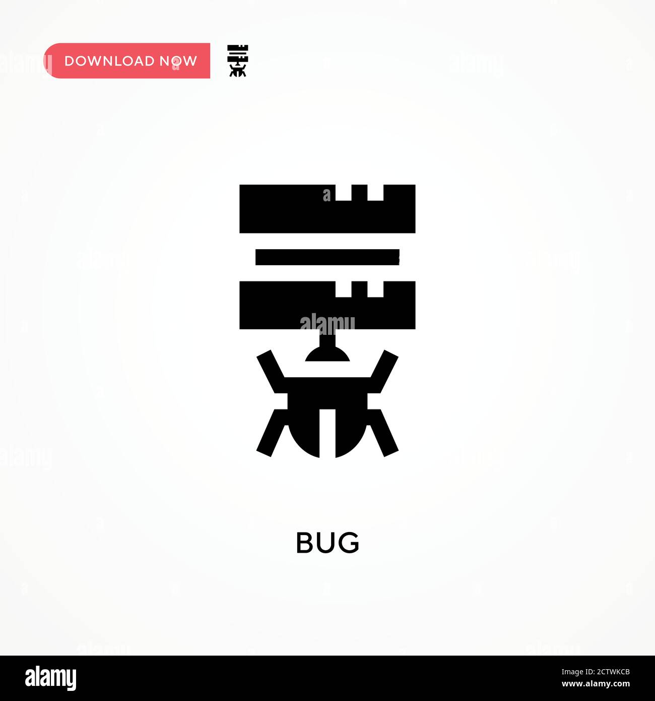 Bug vector icon. . Modern, simple flat vector illustration for web site ...