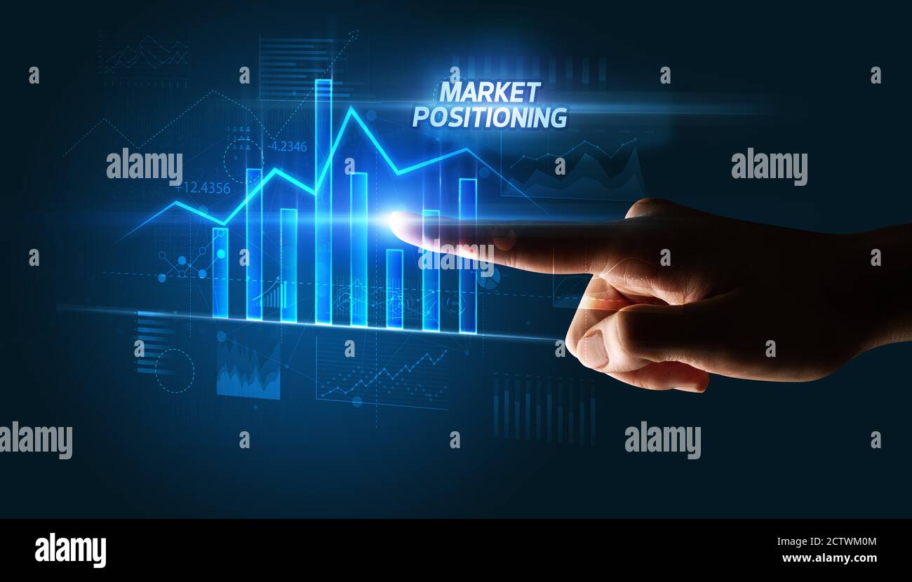 Hand touching MARKET POSITIONING button, business concept Stock Photo ...
