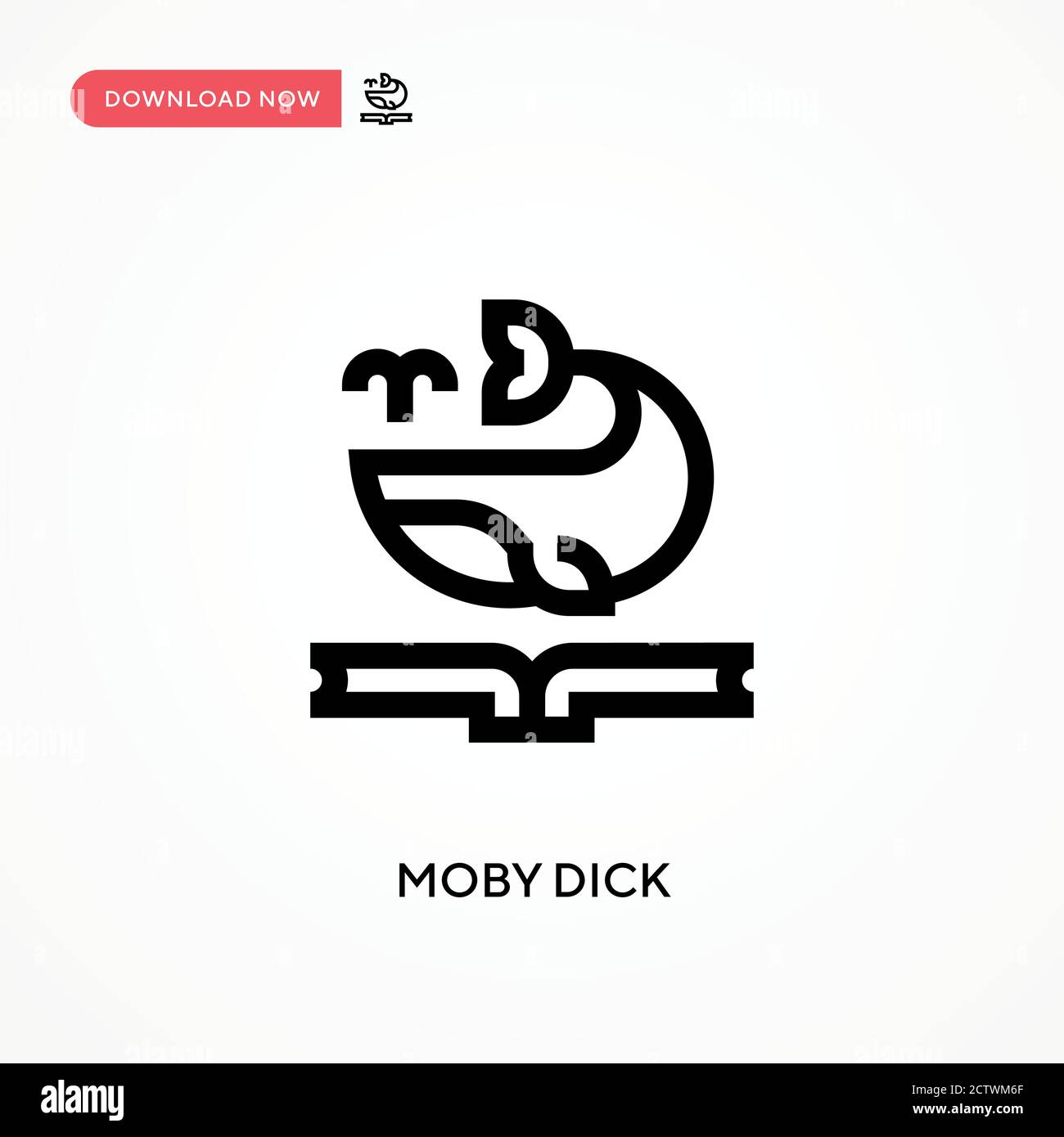 Moby dick vector icon. . Modern, simple flat vector illustration for ...