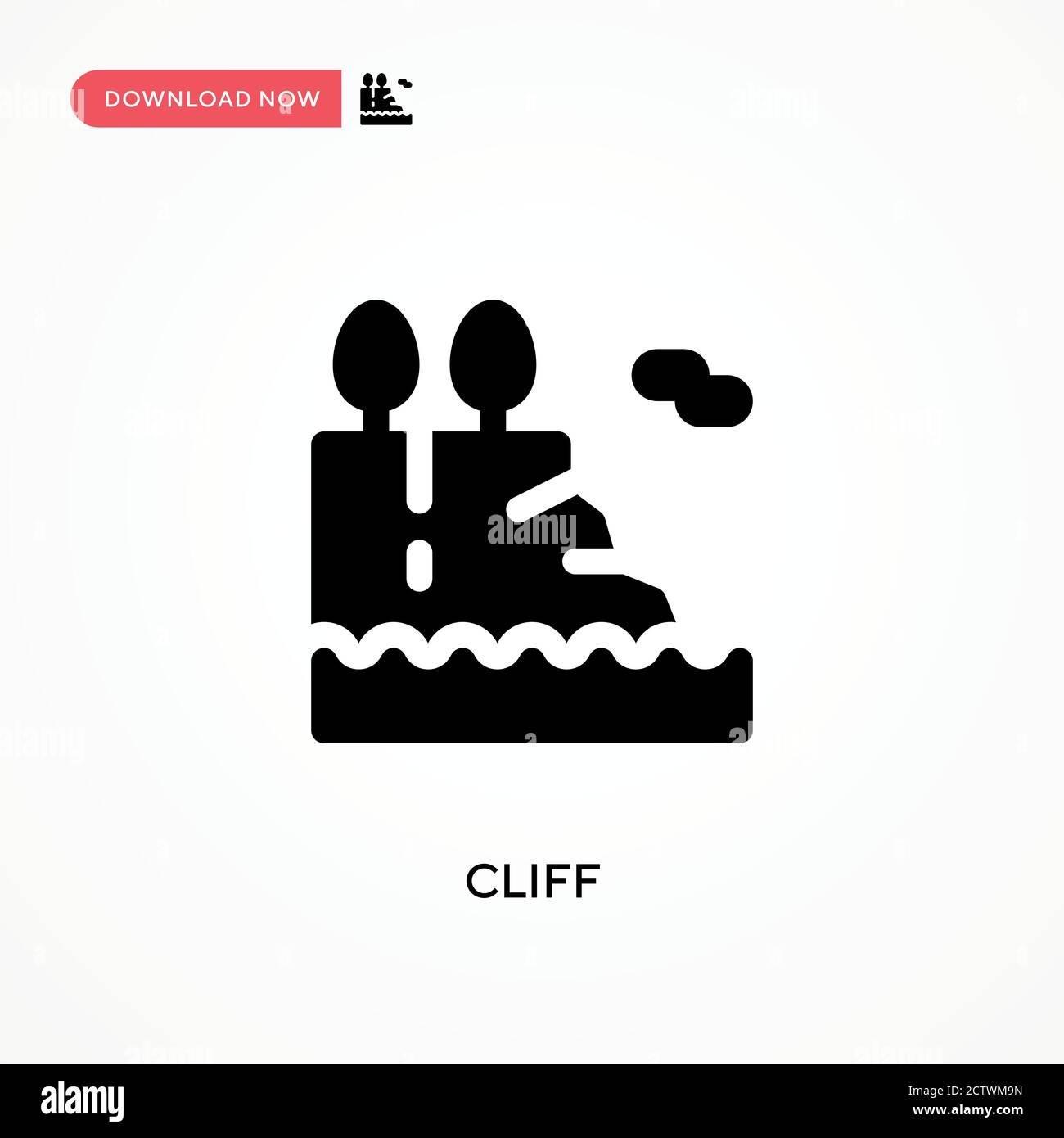 Cliff vector icon. . Modern, simple flat vector illustration for web ...