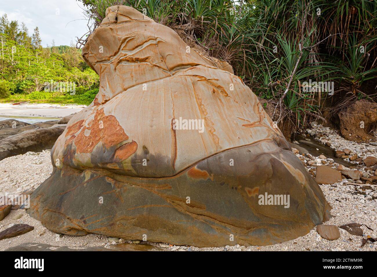 Sandstone rock at beach borneo malaysia Stock Photo - Alamy