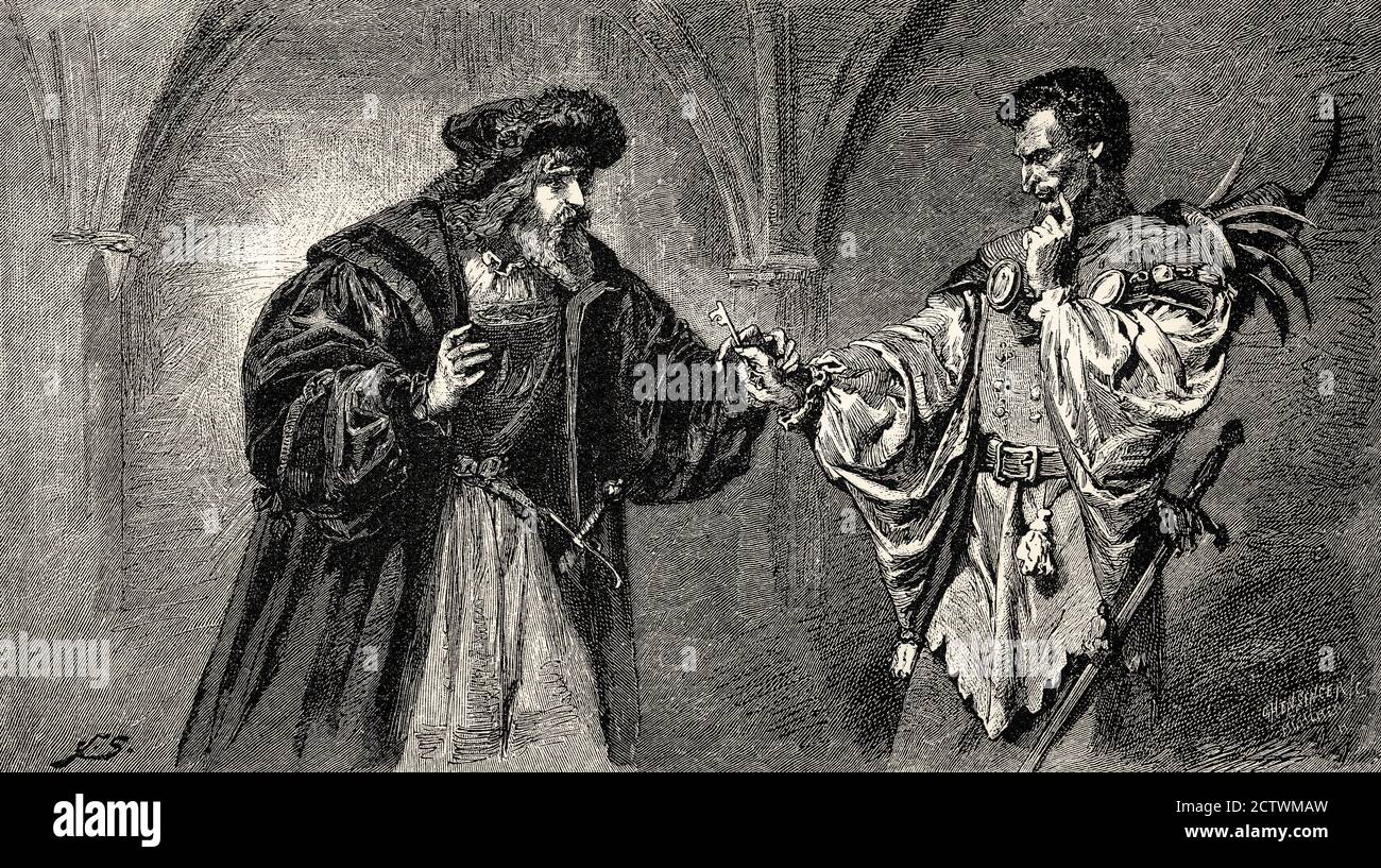 Faust with Mephistopheles, Faust II, first act, by Johann Wolfgang von ...