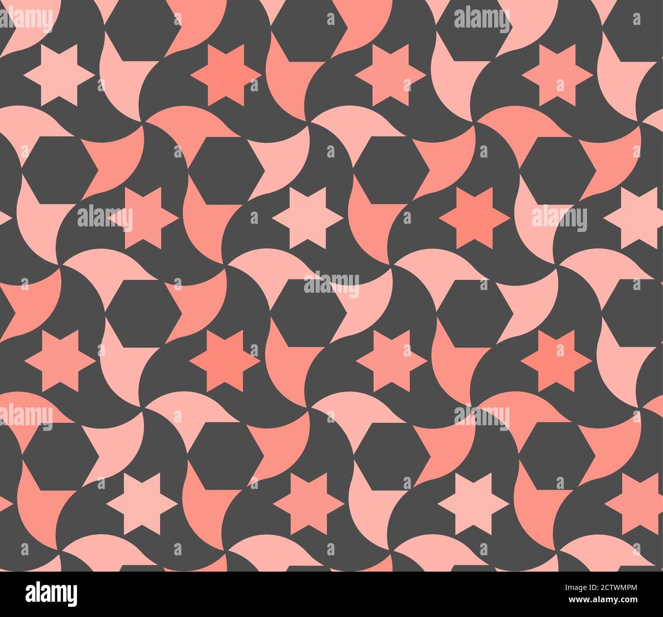 Geometric arabic pattern in orange or coral color . Arabic vector ...