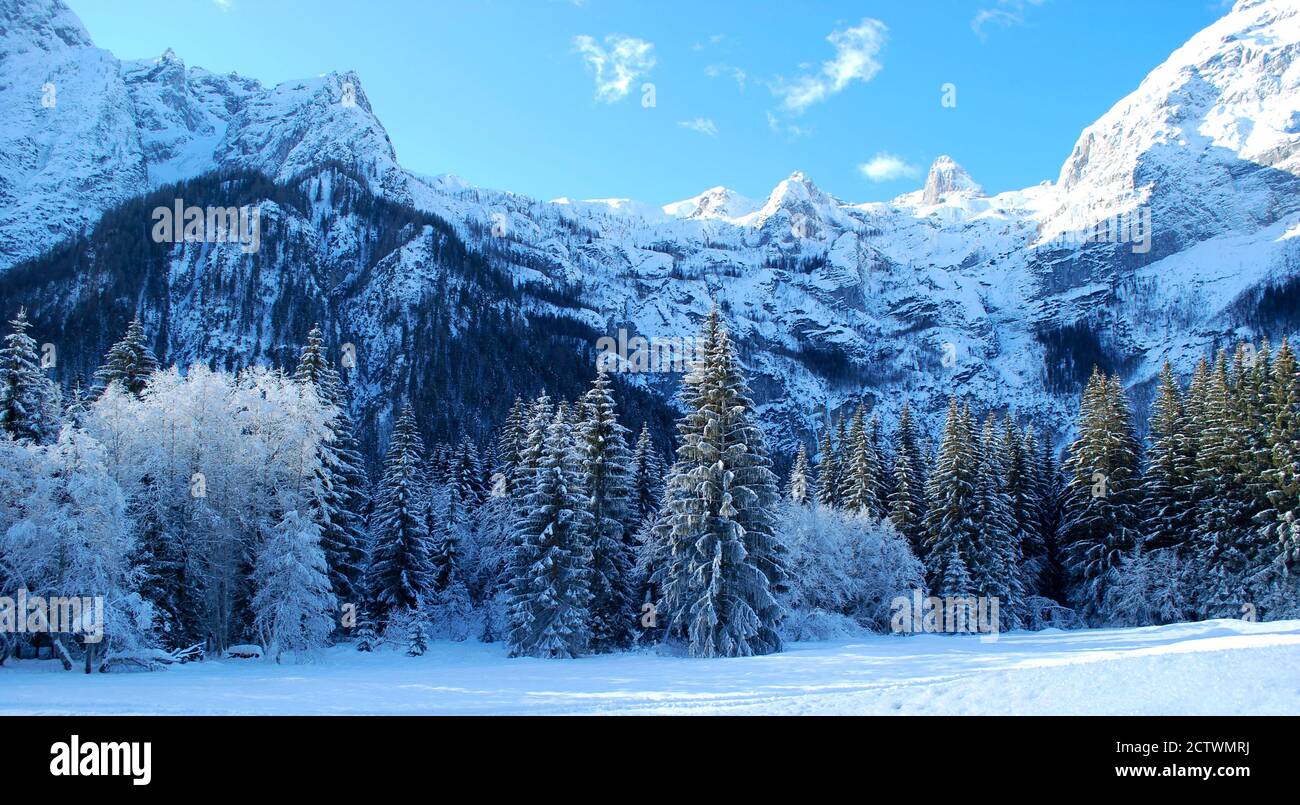 the beautiful snow-capped mountains Stock Photo - Alamy