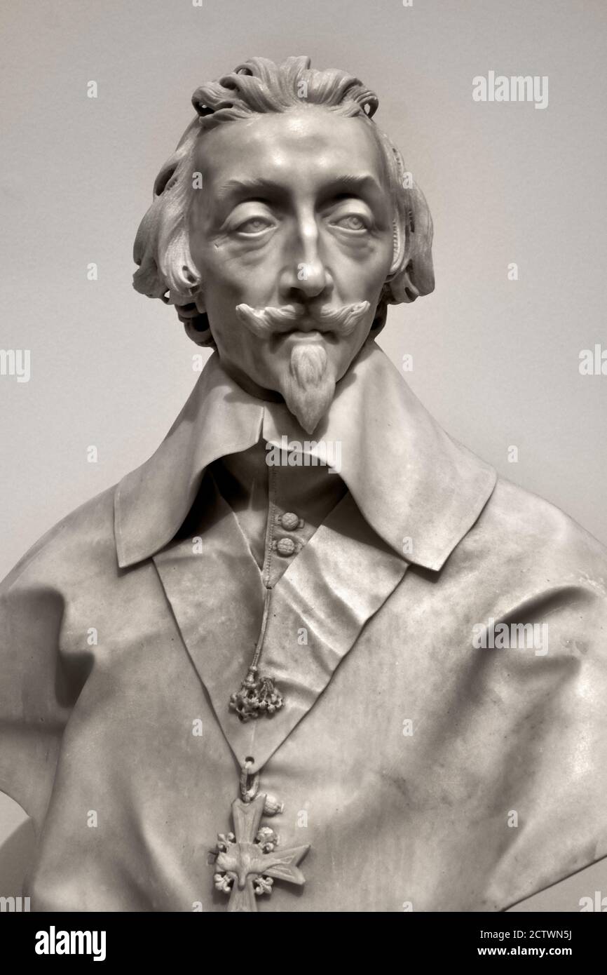 The Cardinal de Richelieu, Louis XIII's chief minister, is represented ...