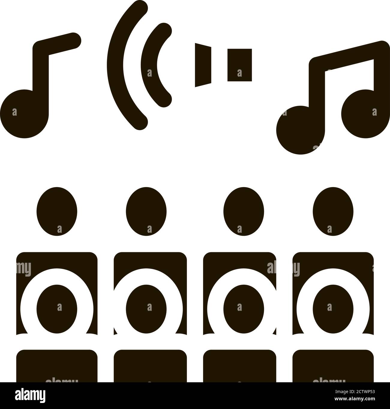 Human Silhouettes Singing Song Concert Vector Stock Vector Image & Art ...