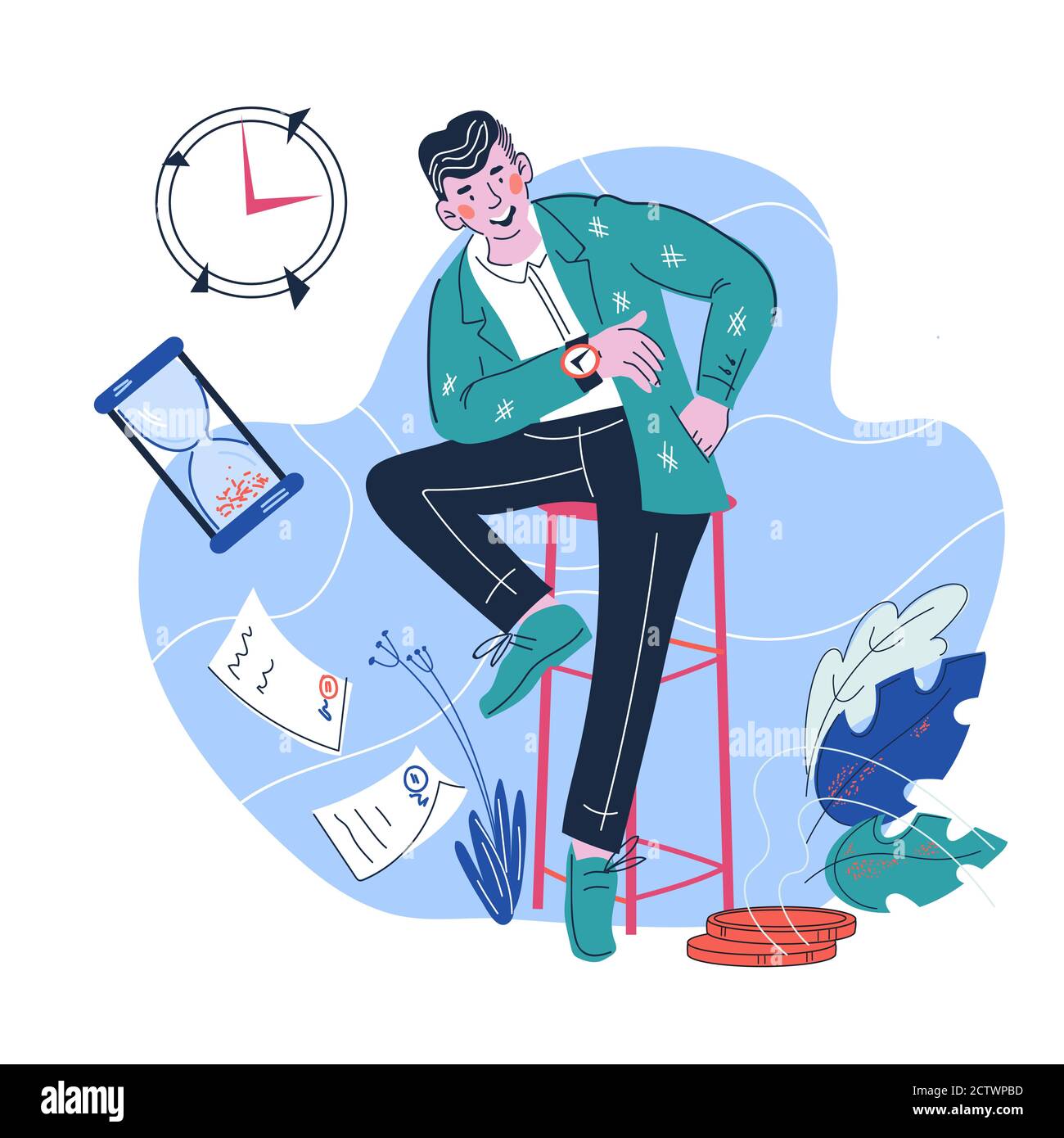 Time management cartoon hi-res stock photography and images - Alamy