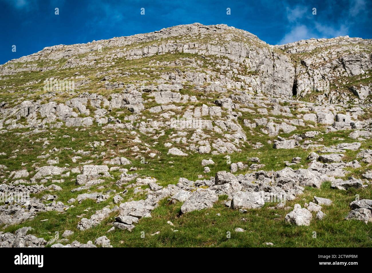 Walking at the west end of Langcliffe Scar near Victoria Cave ...
