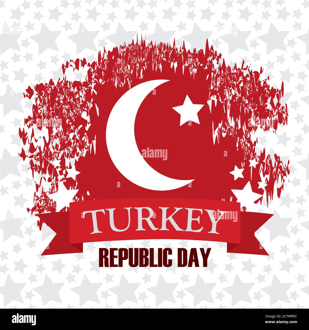 turkey republic day, starry background flag country emblem vector ...