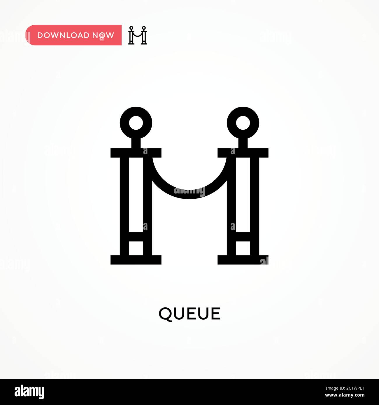 Queue vector icon. . Modern, simple flat vector illustration for web ...