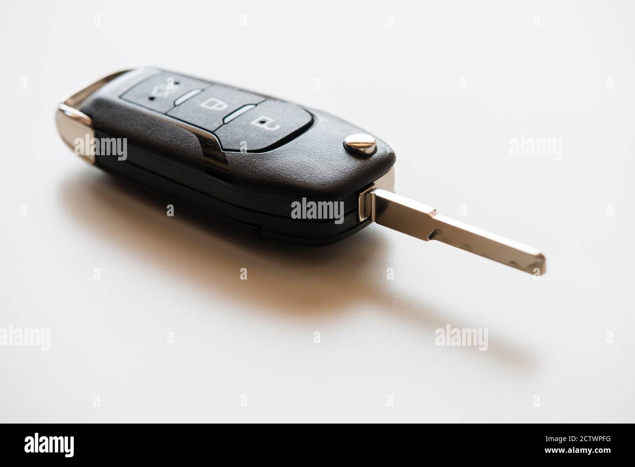 Close up of Remote electronic car key with mechanical second opening on ...