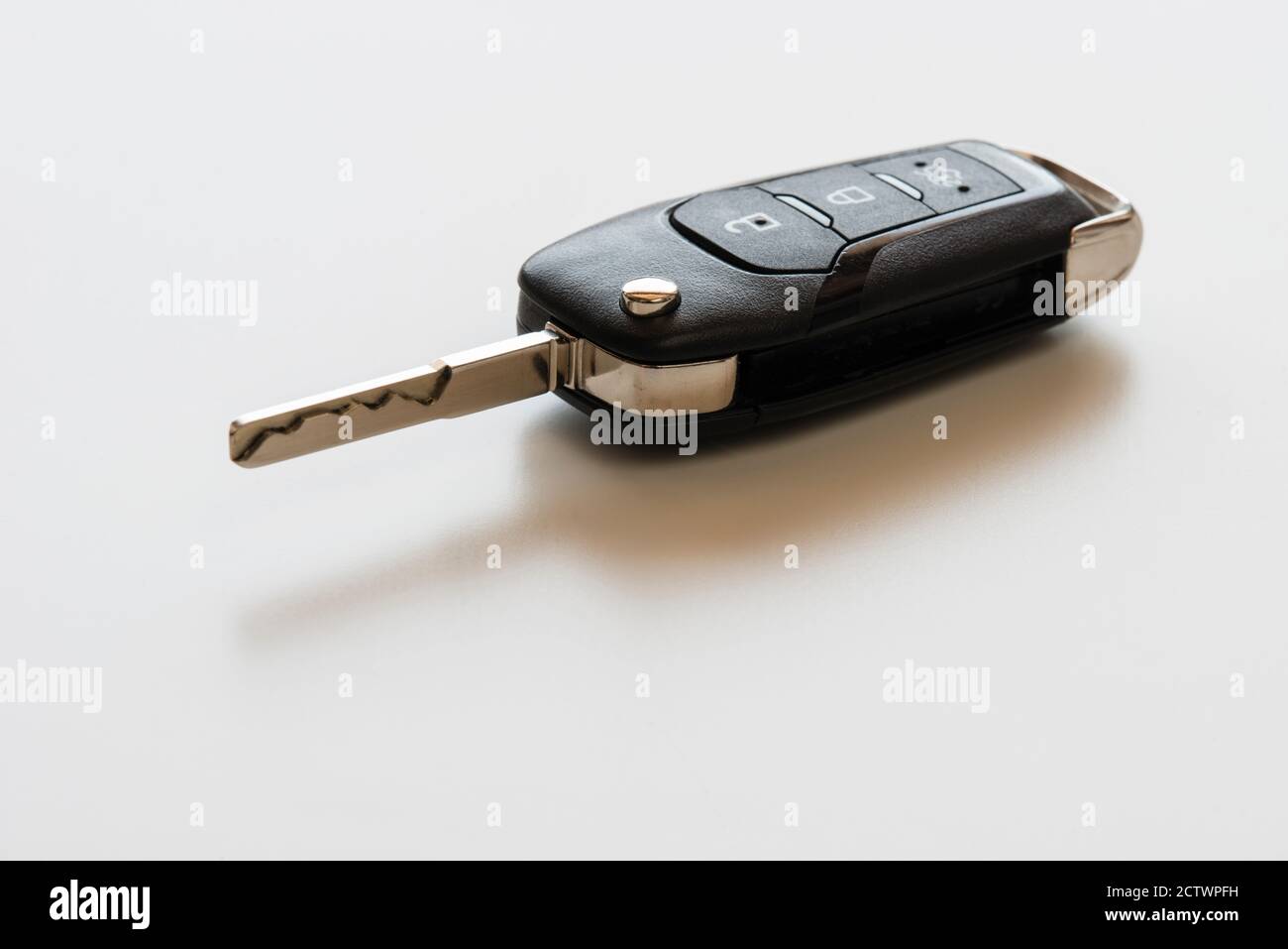 Close up of Remote electronic car key with mechanical second opening on ...