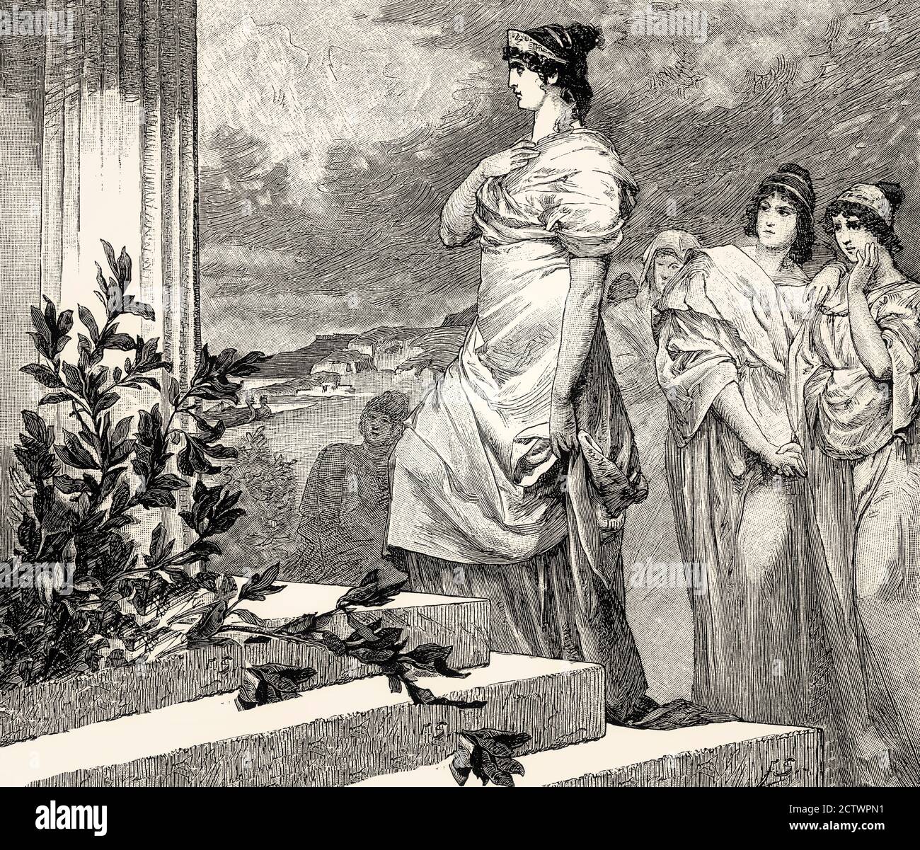 Helen's arrival at the palace of Menelaus in Sparta, third act, Faust ...