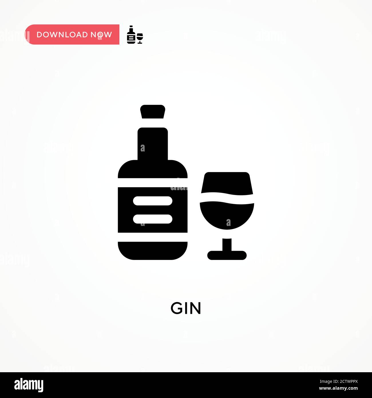 Gin vector icon. . Modern, simple flat vector illustration for web site ...