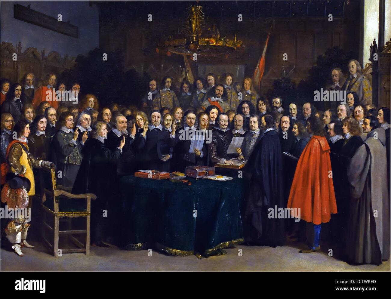 The swearing of the oath of ratification of the treaty of Münster in ...