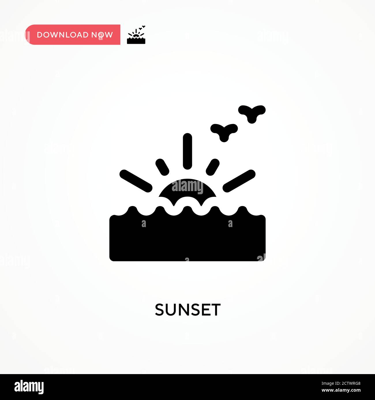 Sunset vector icon. . Modern, simple flat vector illustration for web ...